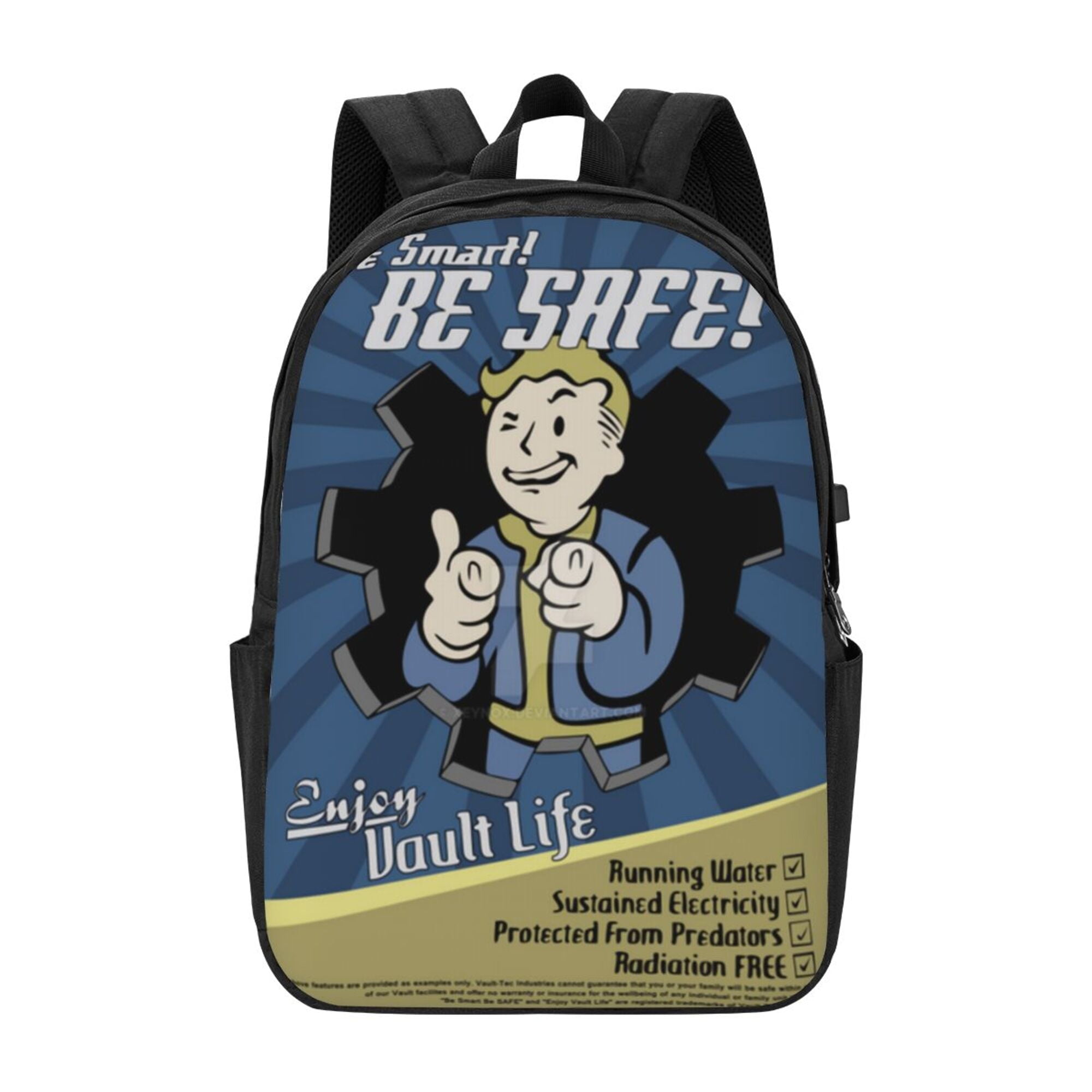 Fallout Laptop Backpack With USB Charging Port, Horror Movie Laptop Bag ...