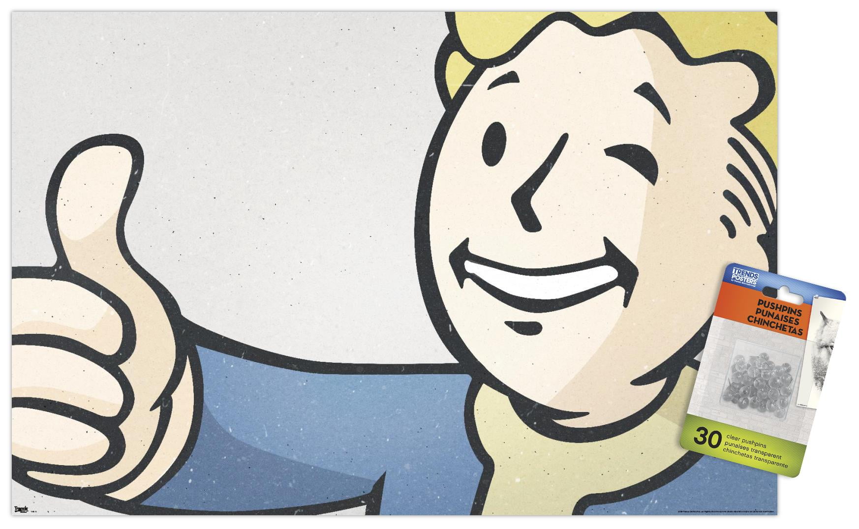 Fallout - Vault Boy - Thumbs Up Close-Up Wall Poster with Push Pins, 14 ...