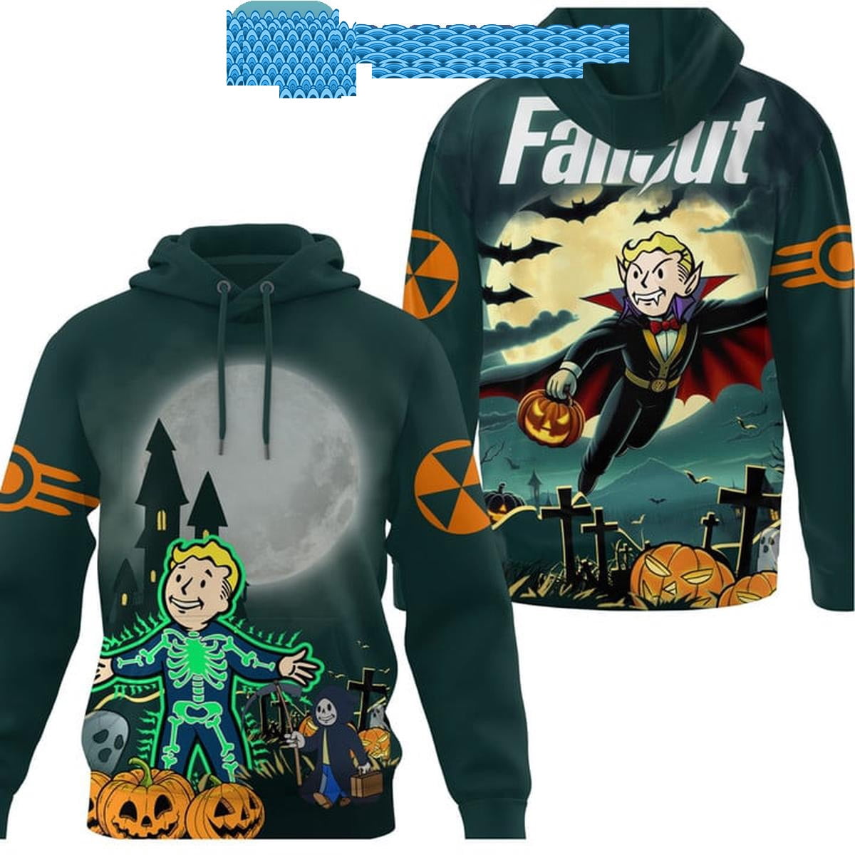 Fallout Vault Boy Turn To Vampire Halloween Hoodie T-Shirt - Walmart.com