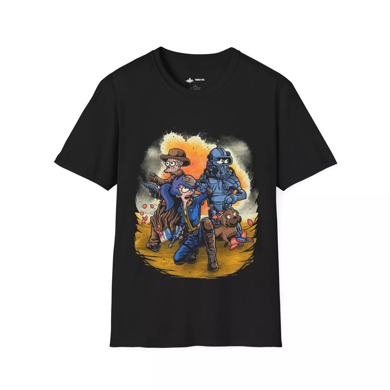 Fallout Vault Tec Futurama Fry Bender T-shirt - Walmart.com