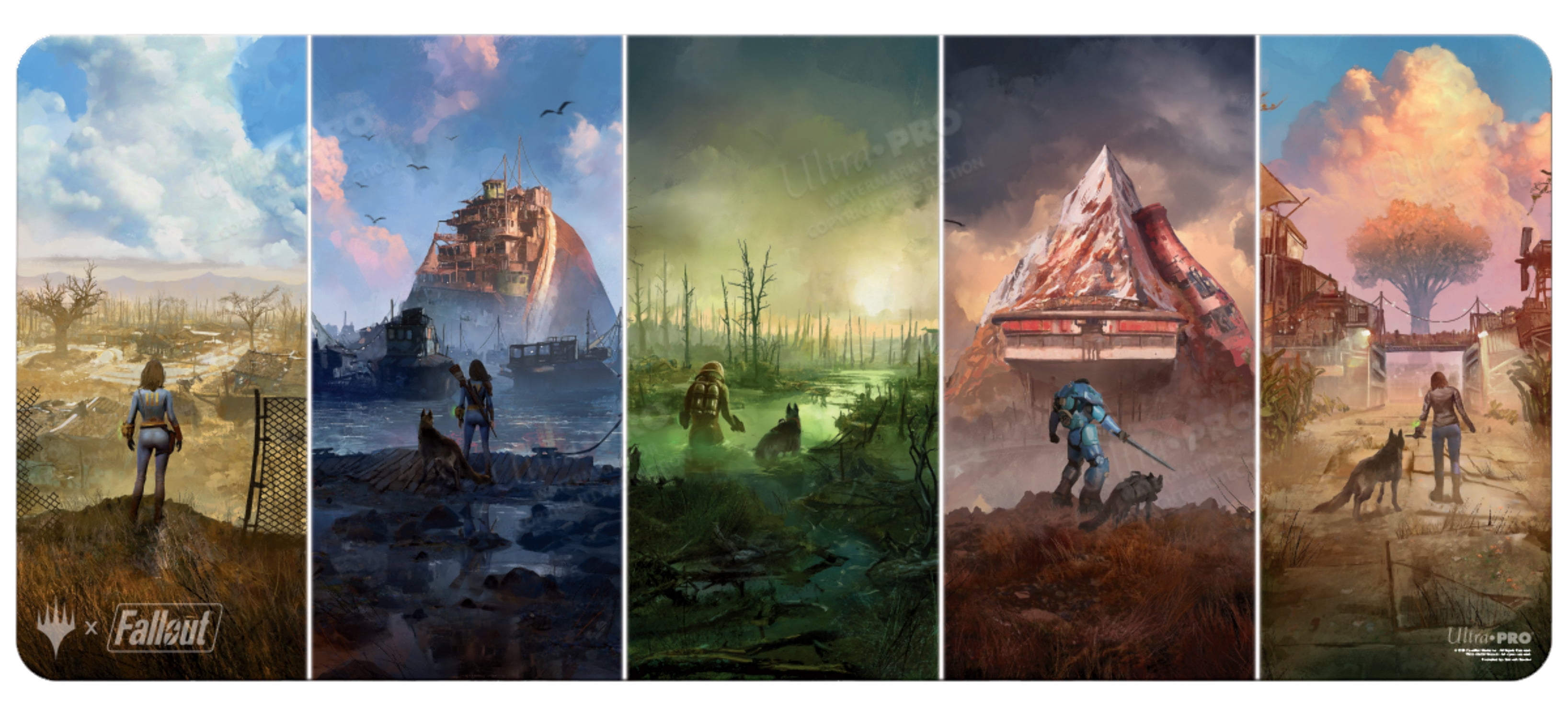 Fallout® Wasteland Basic Lands Medley 6ft Table Playmat for Magic: The ...