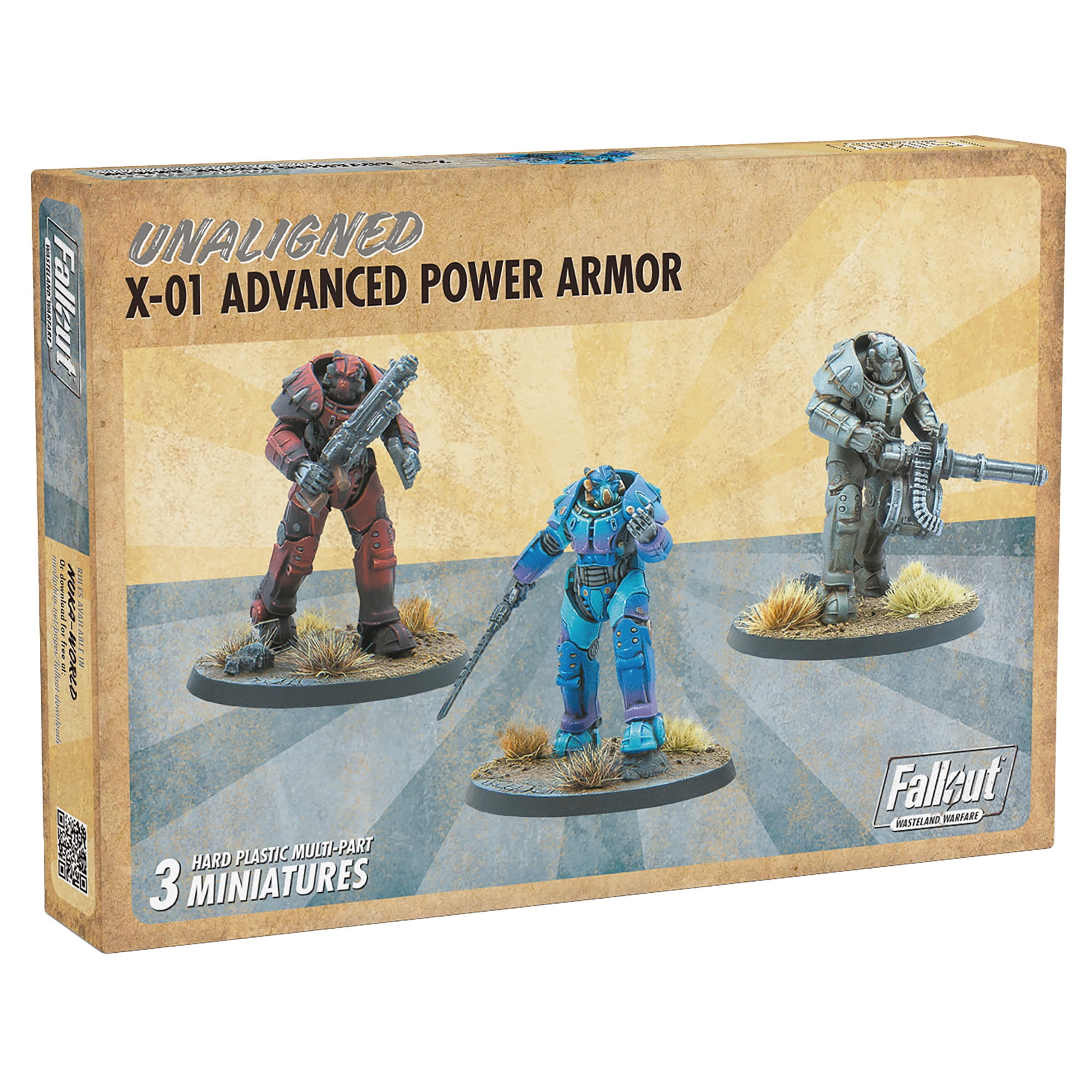 Fallout: Wasteland Warfare Unaligned X-01 Power Armor Figures, 3 Pieces ...