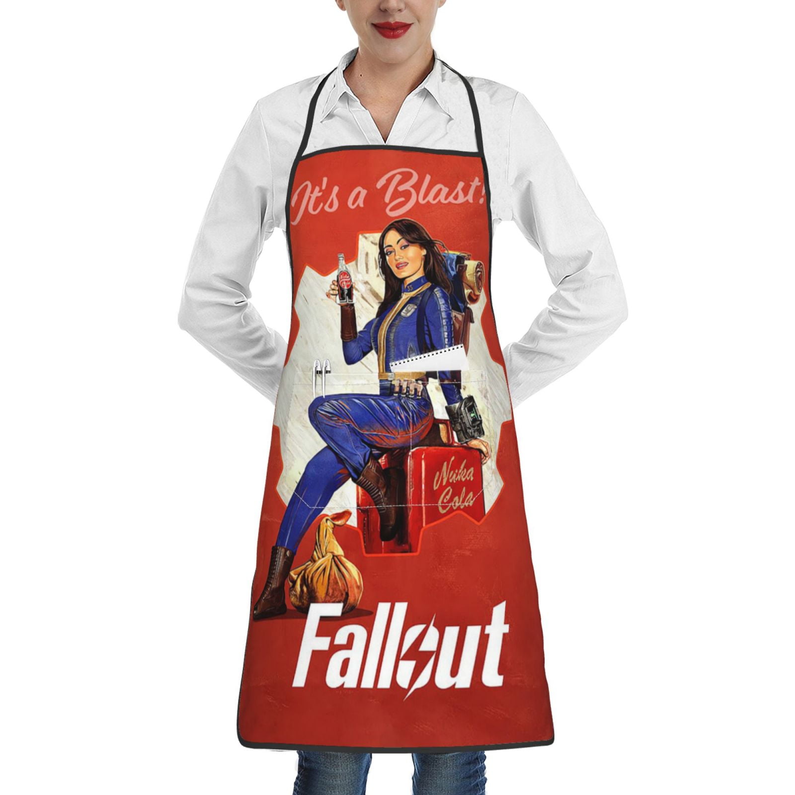 Fallout Waterproof Cooking Aprons, Adjustable Bib Soft Chef Apron with ...