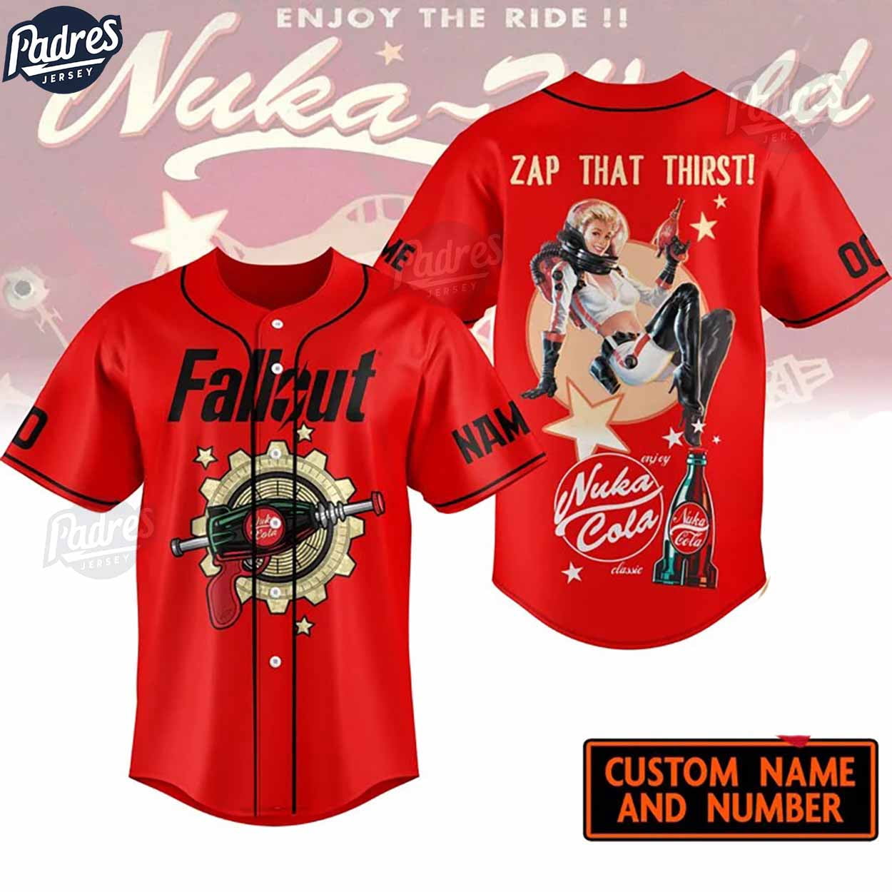 Fallout Zap That Thirst Baseball Jersey - Walmart.com
