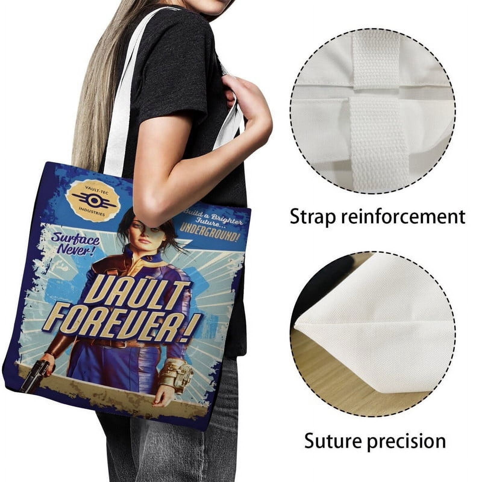 Fallout canvas Tote Bag for Women Aesthetic Cute Cat Shopping Grocery ...