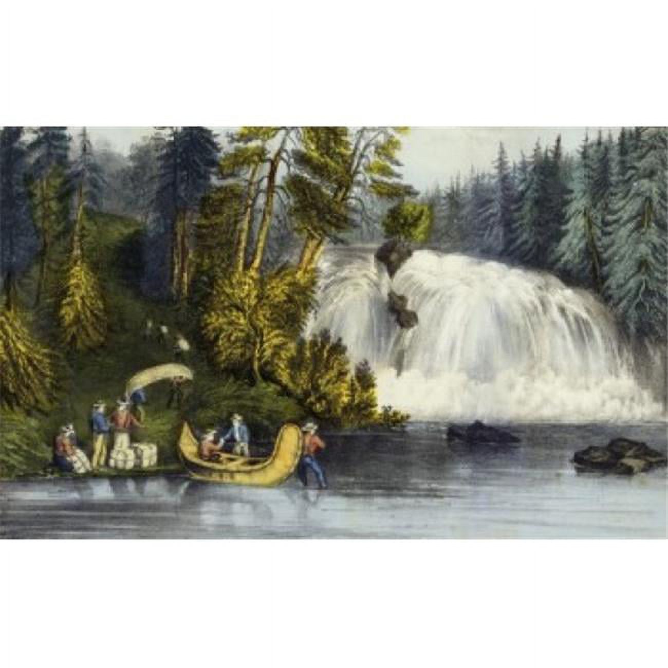 Falls Des Chats Ottawa River Canada C1826 Currier & Ives Active 1857 ...