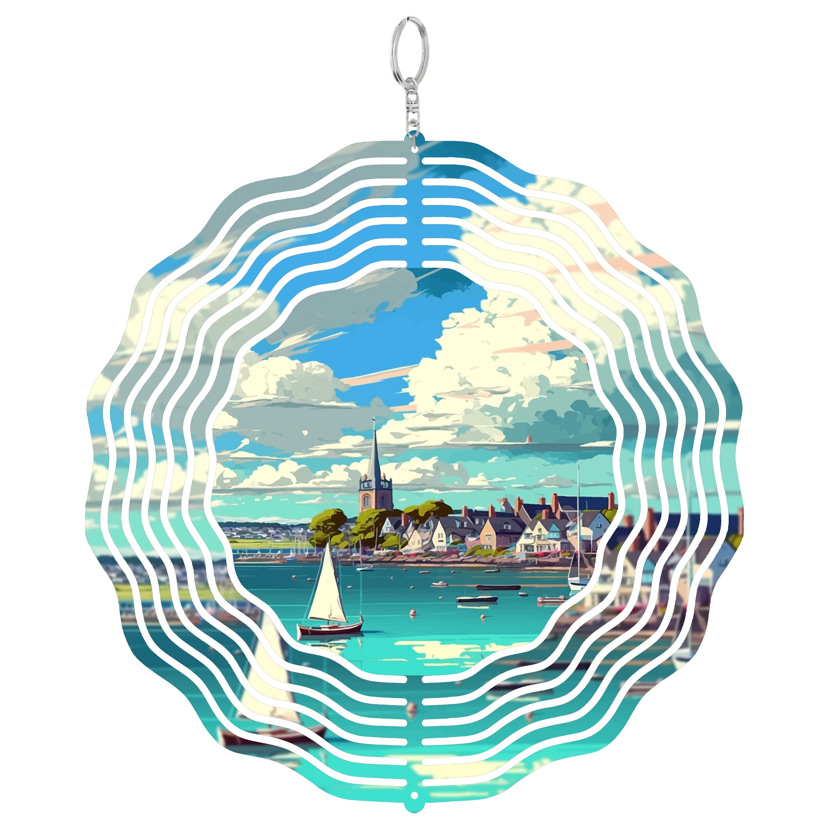 Falmouth Cornwall Maritime Port 3D Wind Spinner Metal Laser Cut Hanging ...