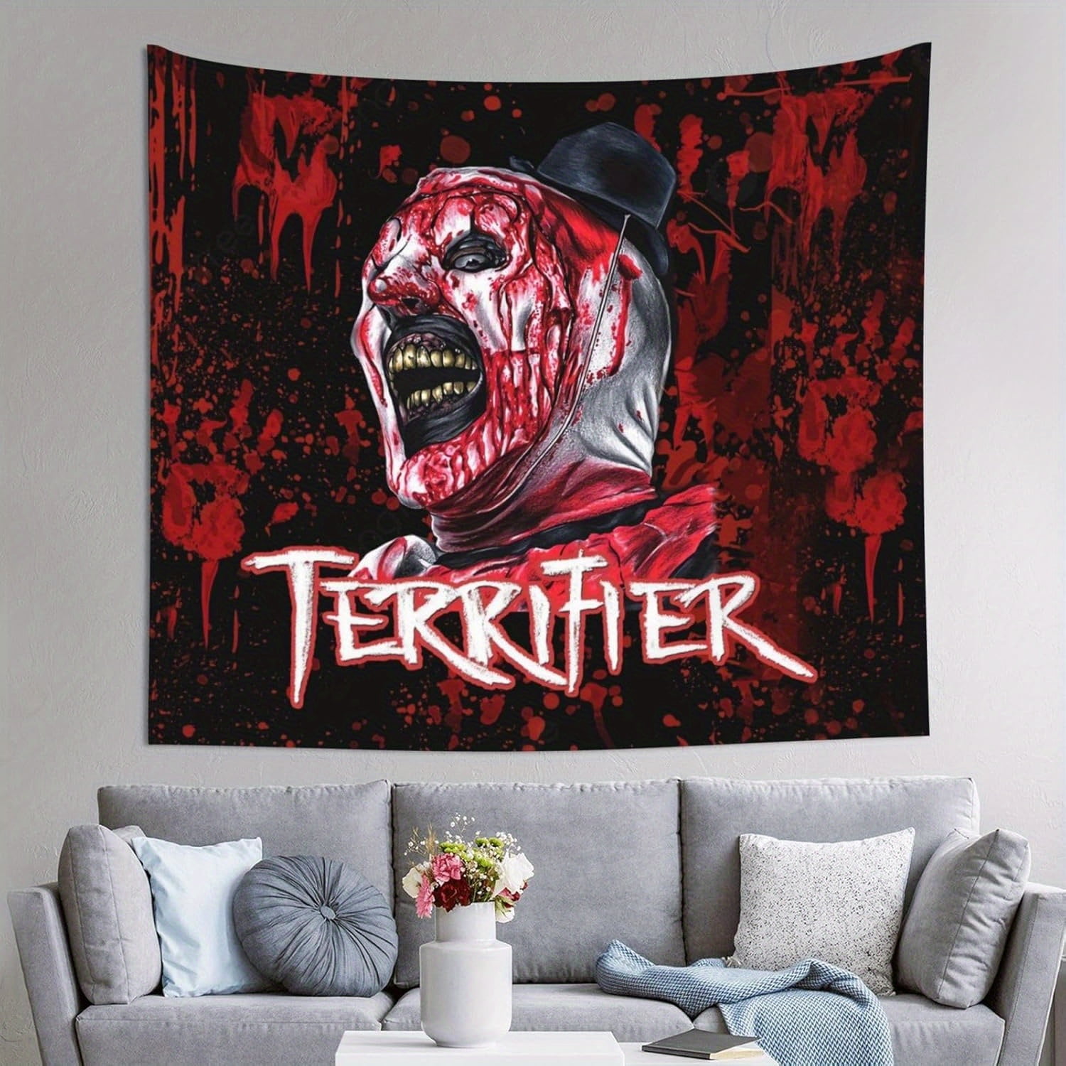 Falqeud Terrifier 2 Horror Movie Tapestry - Terrifier Clown Poster ...