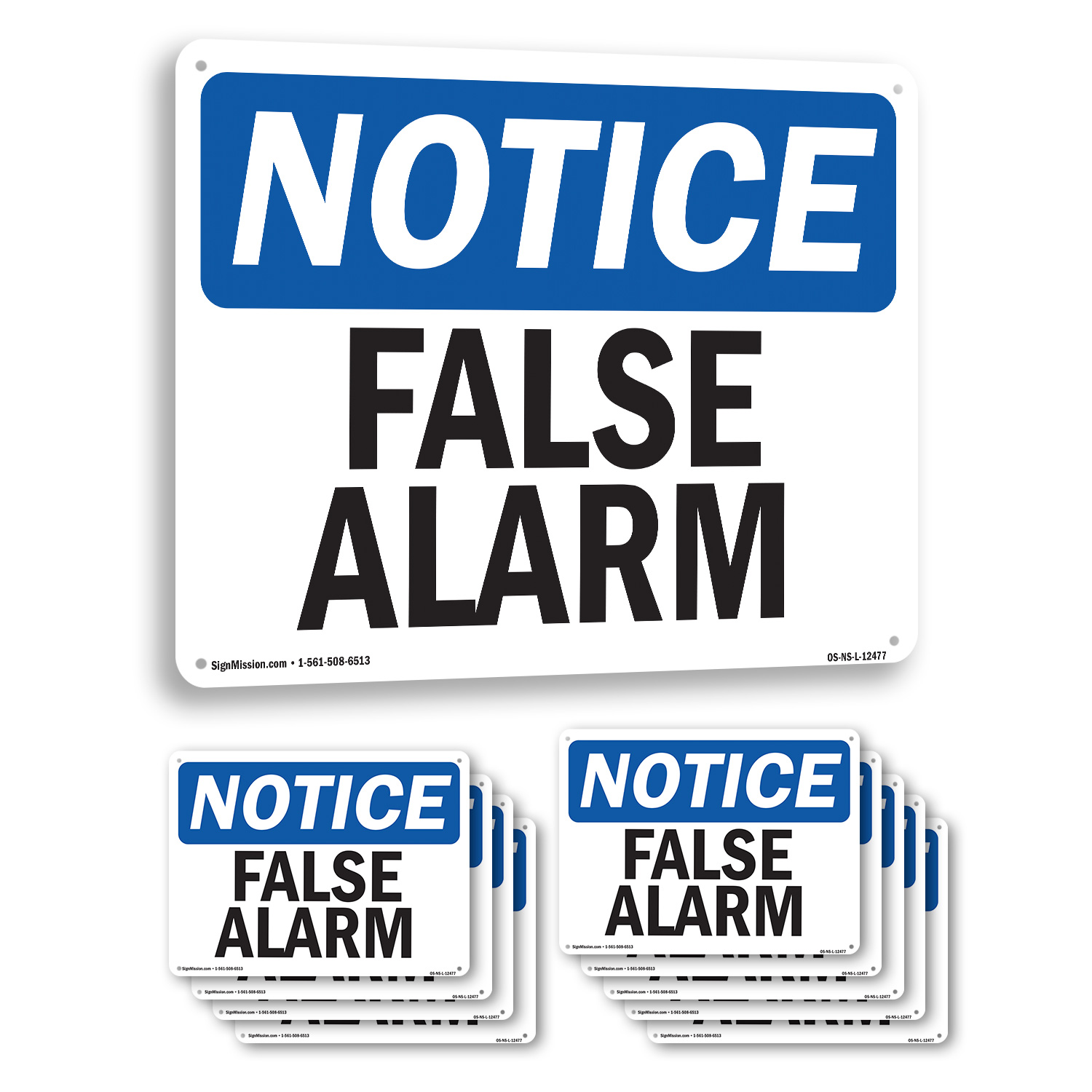 False Alarm OSHA Notice Aluminum Sign 24 Inch x 18 Inch - 10 Pack ...