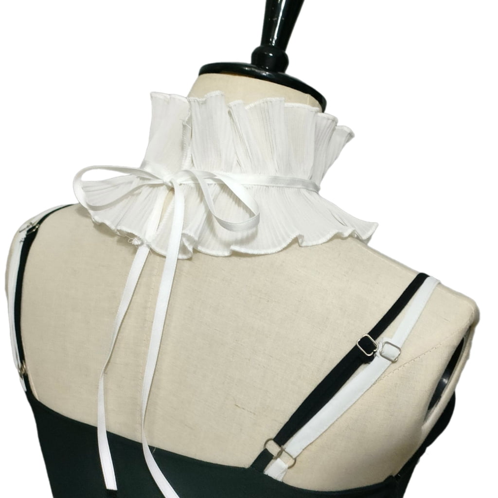 False Collar Victorian Detachable Jabots Collar Ruffled Yarn Jabots ...