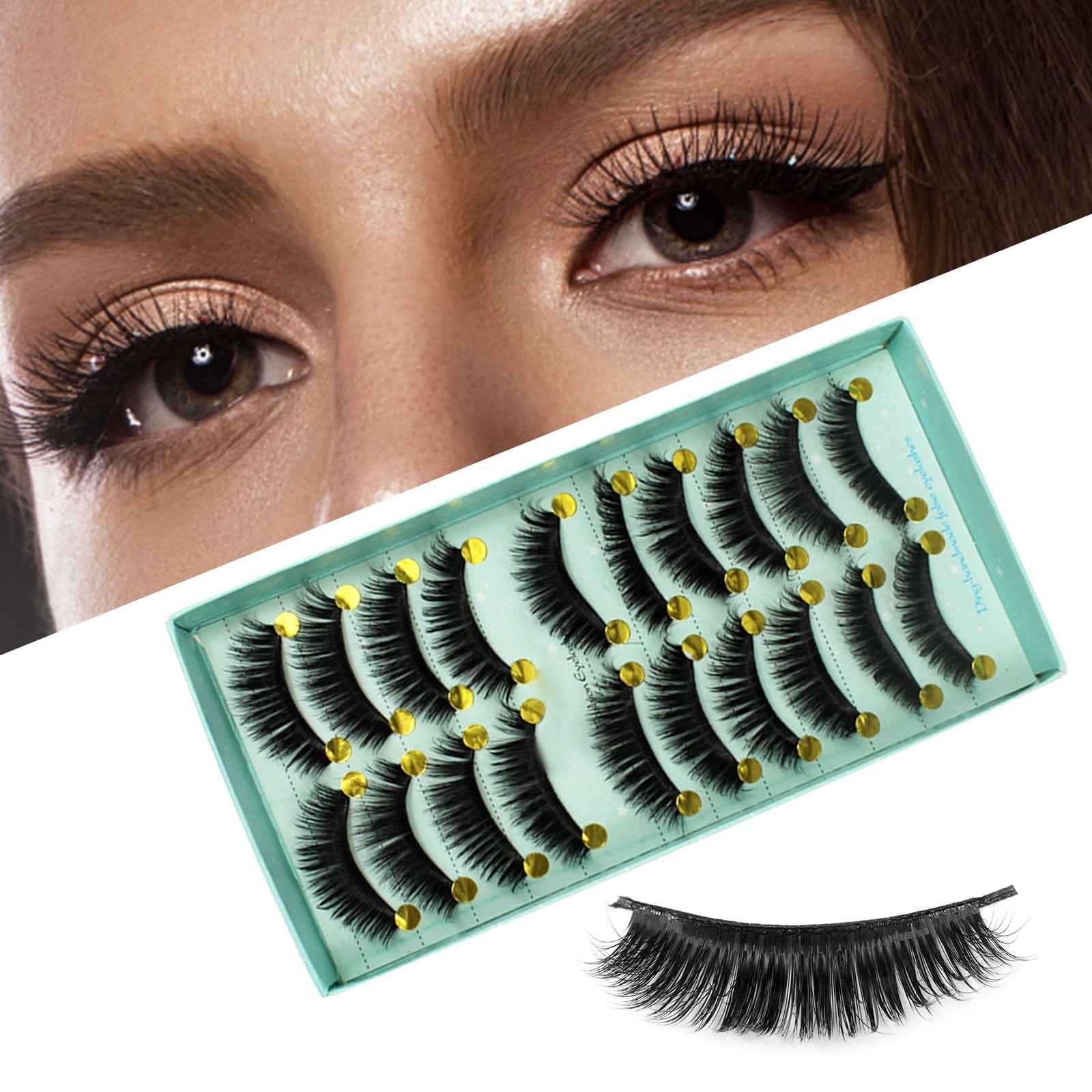 False EyéLáshes Pack - 3D Short Slim Natural Cross Láshes, Soft ...