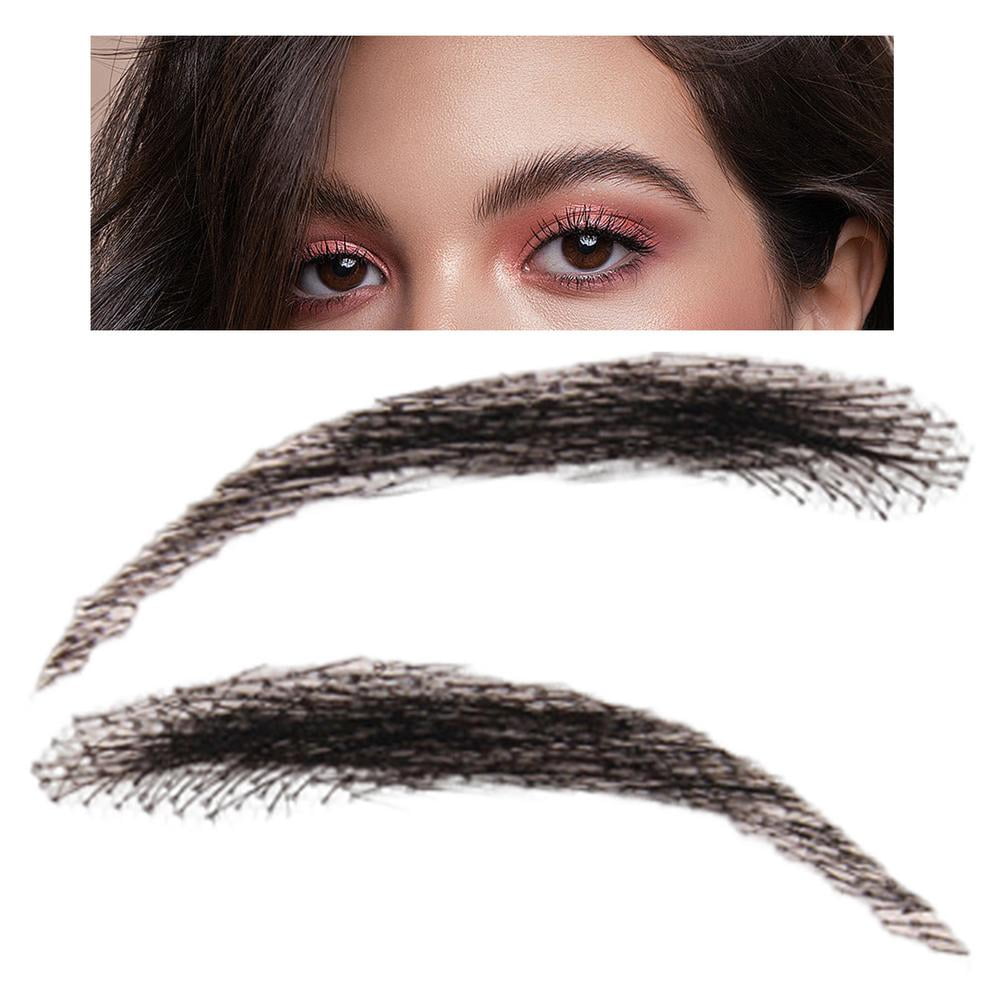 False Eyebrows Human Hair, 1 Pair Real Hair Brows, Reusable Fake Lace ...