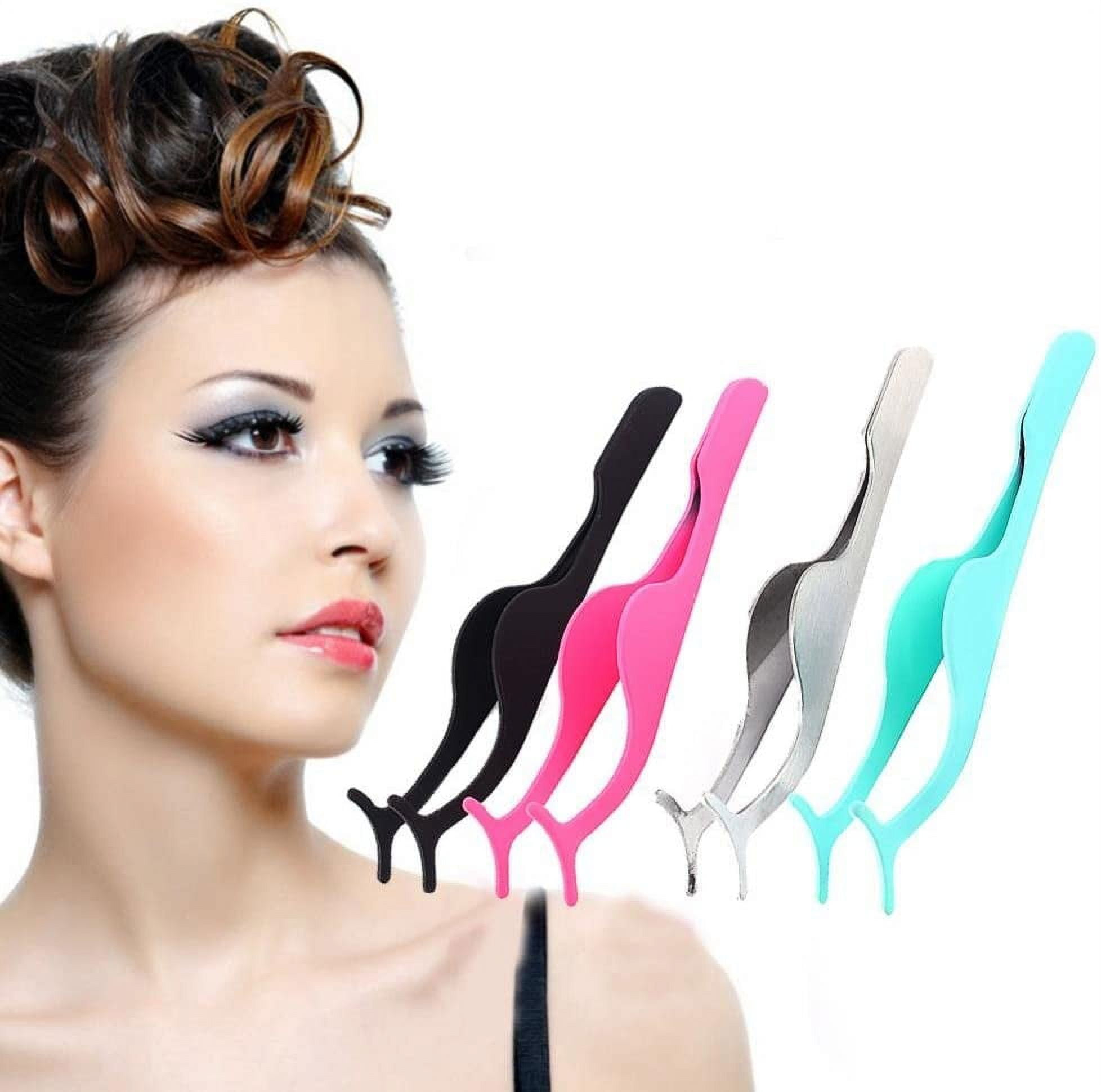 False Eyelash Extension Applicator, Stainless Steel Eyelash Tweezers ...