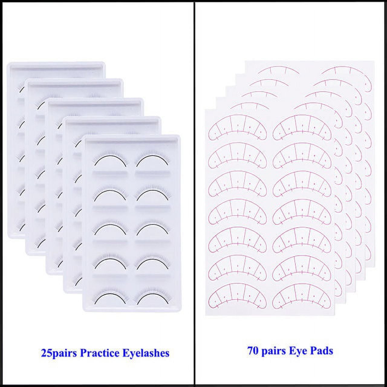 False Eyelash Extension Training Kit Practice Model Head Eye Pads ...