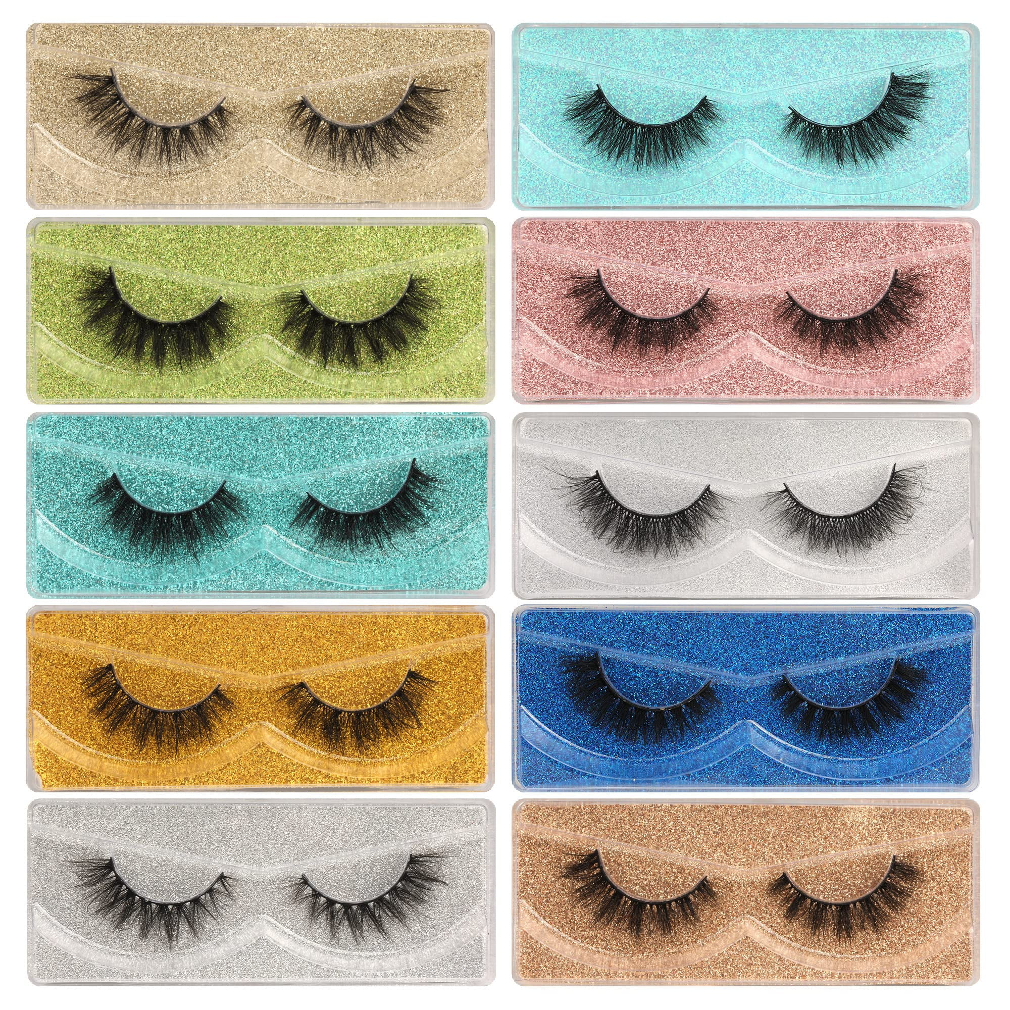 False Eyelashes 15 mm Wispy Lashes Natural Look 3D Faux Mink Lashes ...