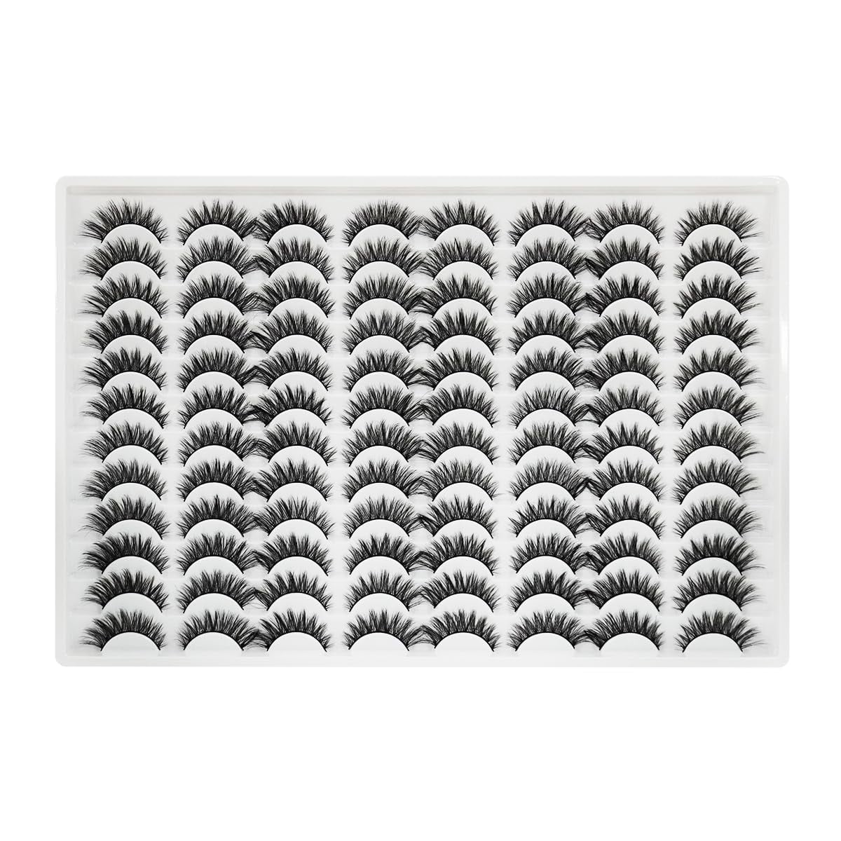 False Eyelashes 48 Pairs Faux Mink Lashes 14mm Wispy Lashes 3D Fluffy ...