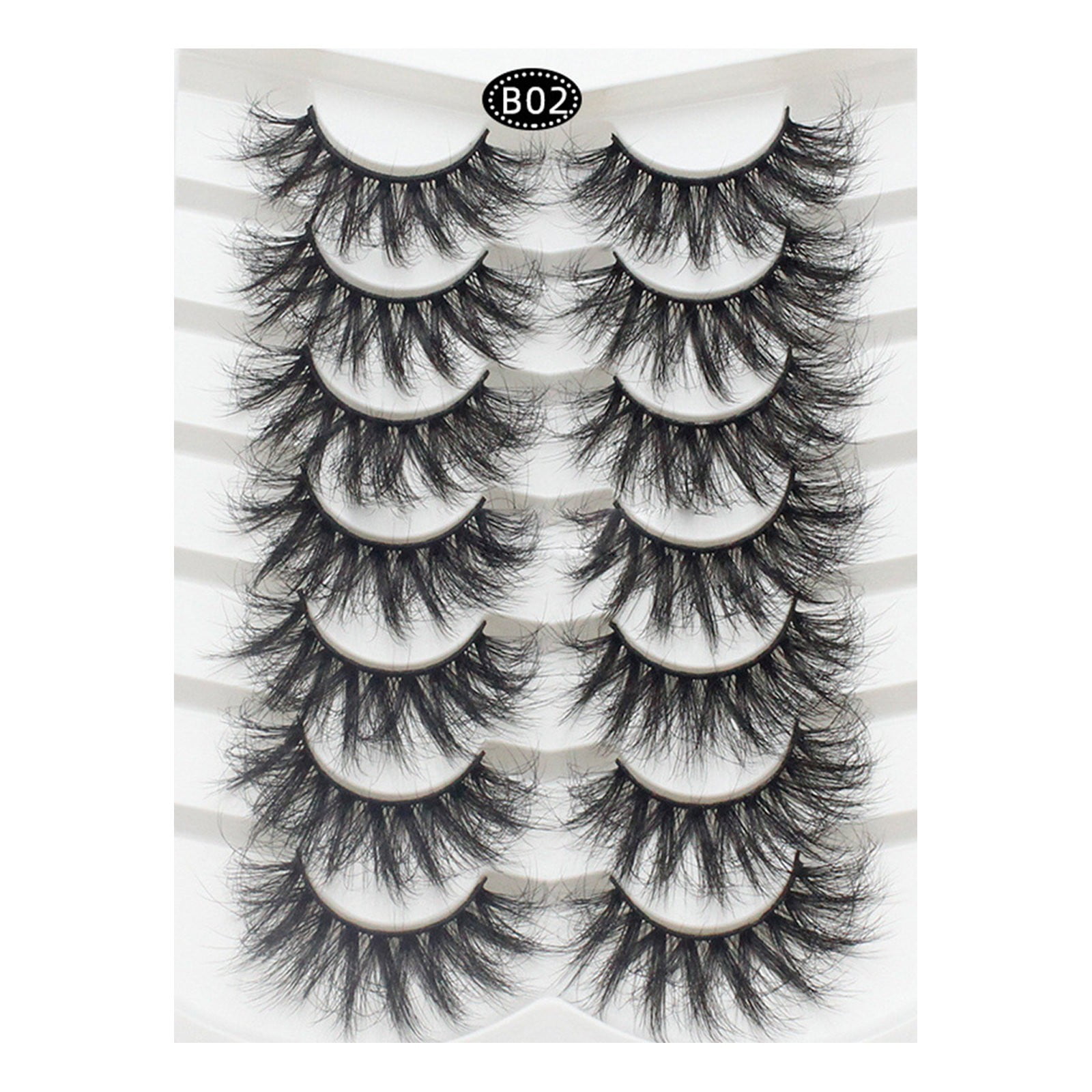 False Eyelashes 5 Pairs Soft Lashes 3D 6D Volume Natural Look Reusable ...