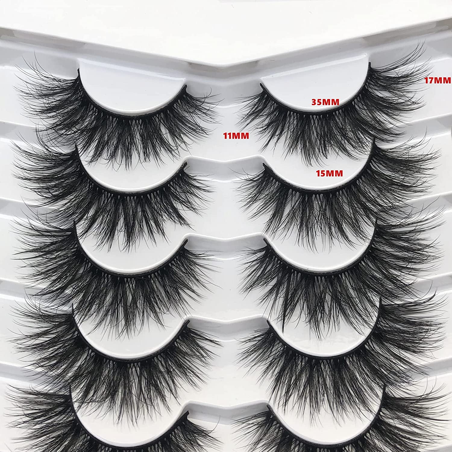 False Eyelashes 8d Cat Eye Fluffy Lashes 7 Pairs Pack Dramatic Wispy