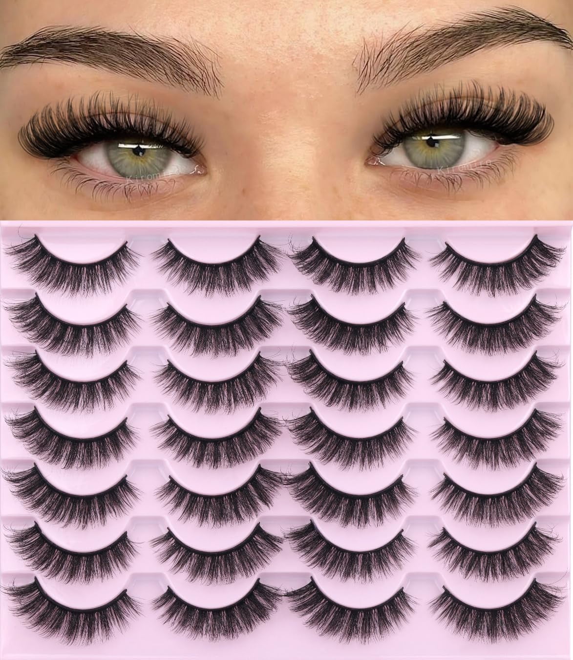 False Eyelashes D-Curl Faux Mink Lashes Fake Lashes Extensions Wispy ...