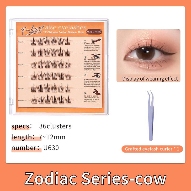 False Eyelashes Glue Free Self-Adhesive Eyelashes Clusters Reusable 30 ...