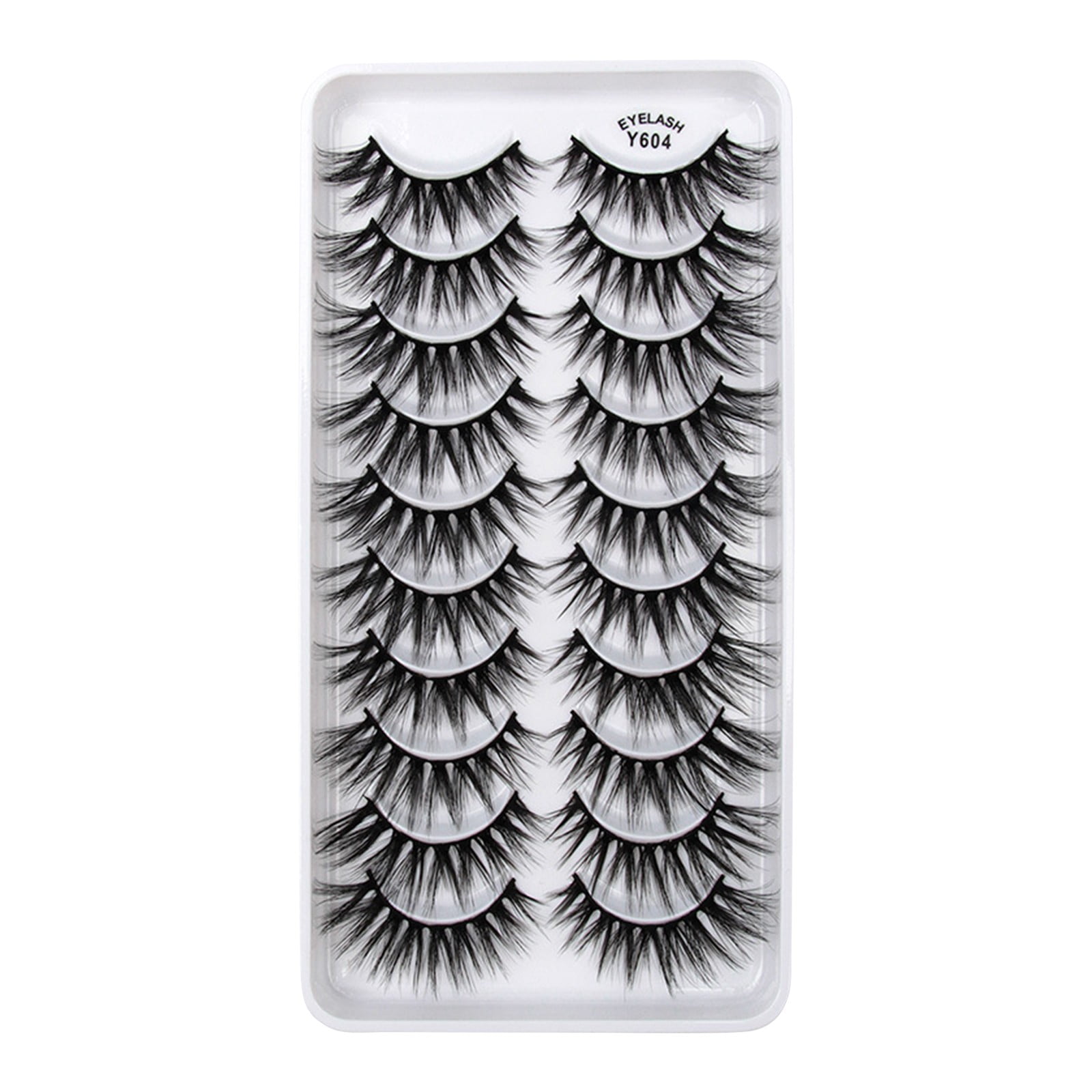 False Eyelashes Lashes Pack 10 Pairs 8D Dramatic Eyelashes Wispy Cat ...