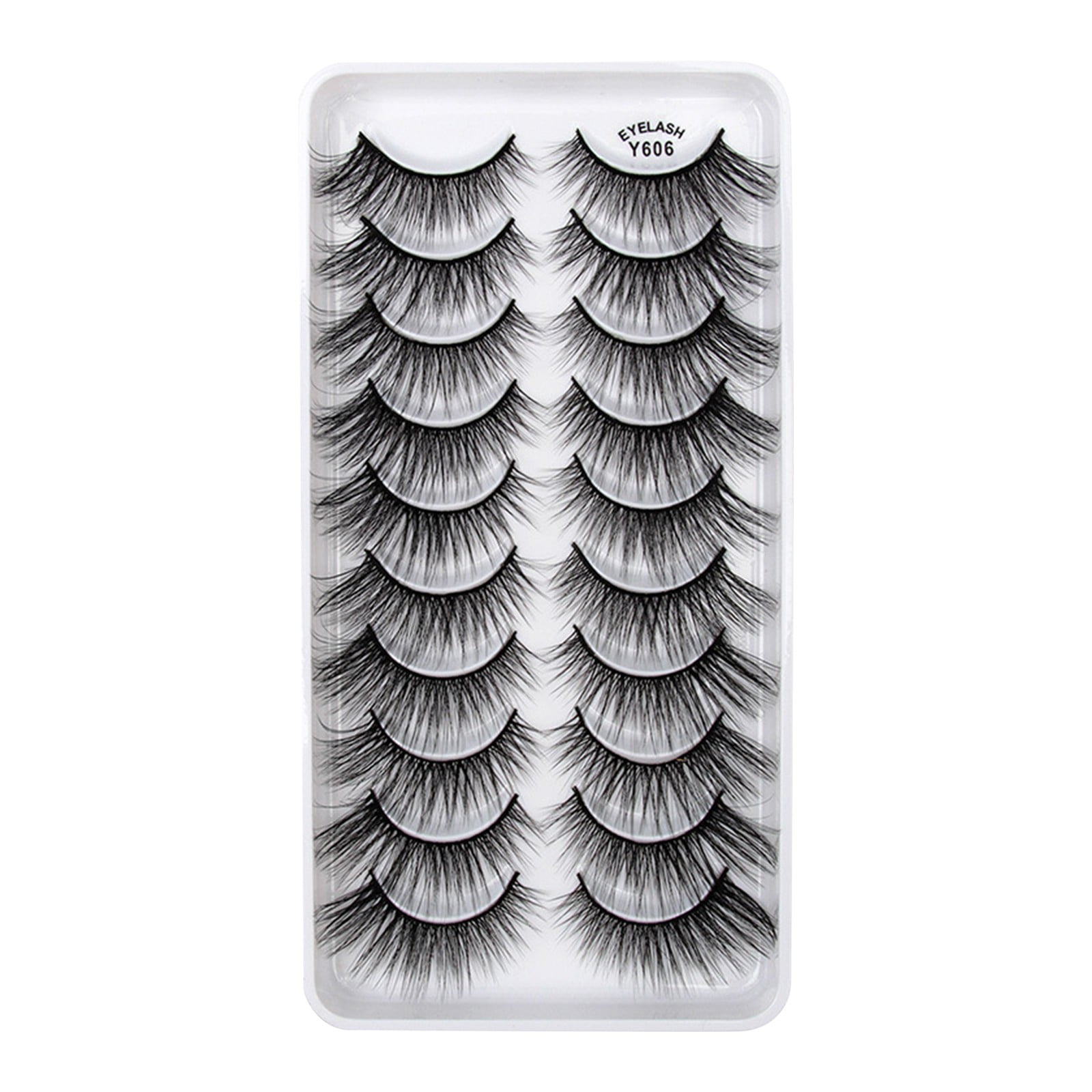 False Eyelashes Lashes Pack 10 Pairs 8D Dramatic Eyelashes Wispy Cat ...
