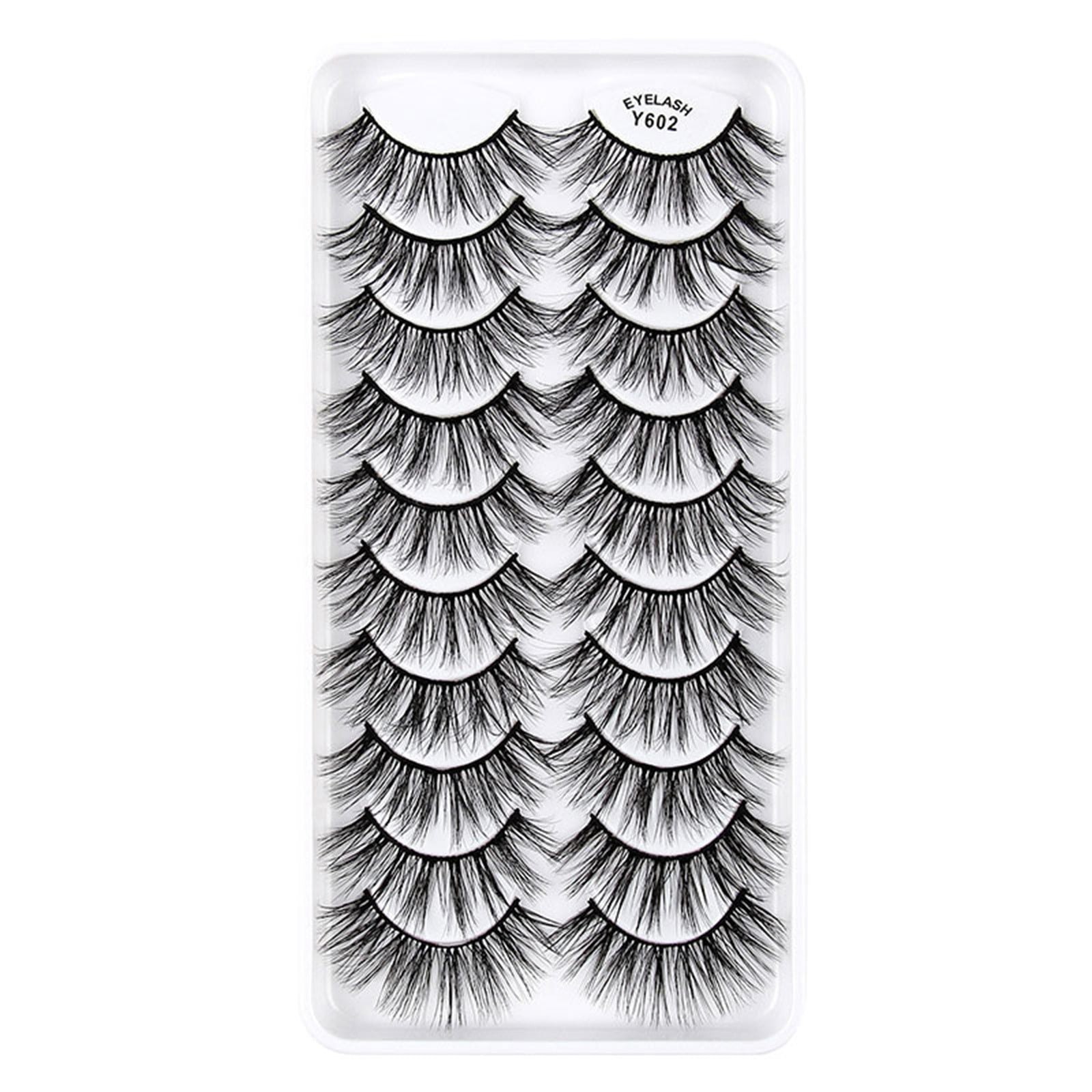 False Eyelashes Lashes Pack 10 Pairs 8D Dramatic Eyelashes Wispy Eye ...