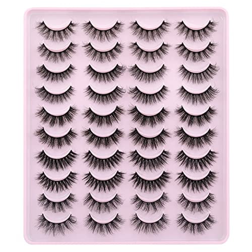 False Eyelashes Natural Fluffy Wispy Faux Mink Lashes 5D 14mm-18mm 5 ...