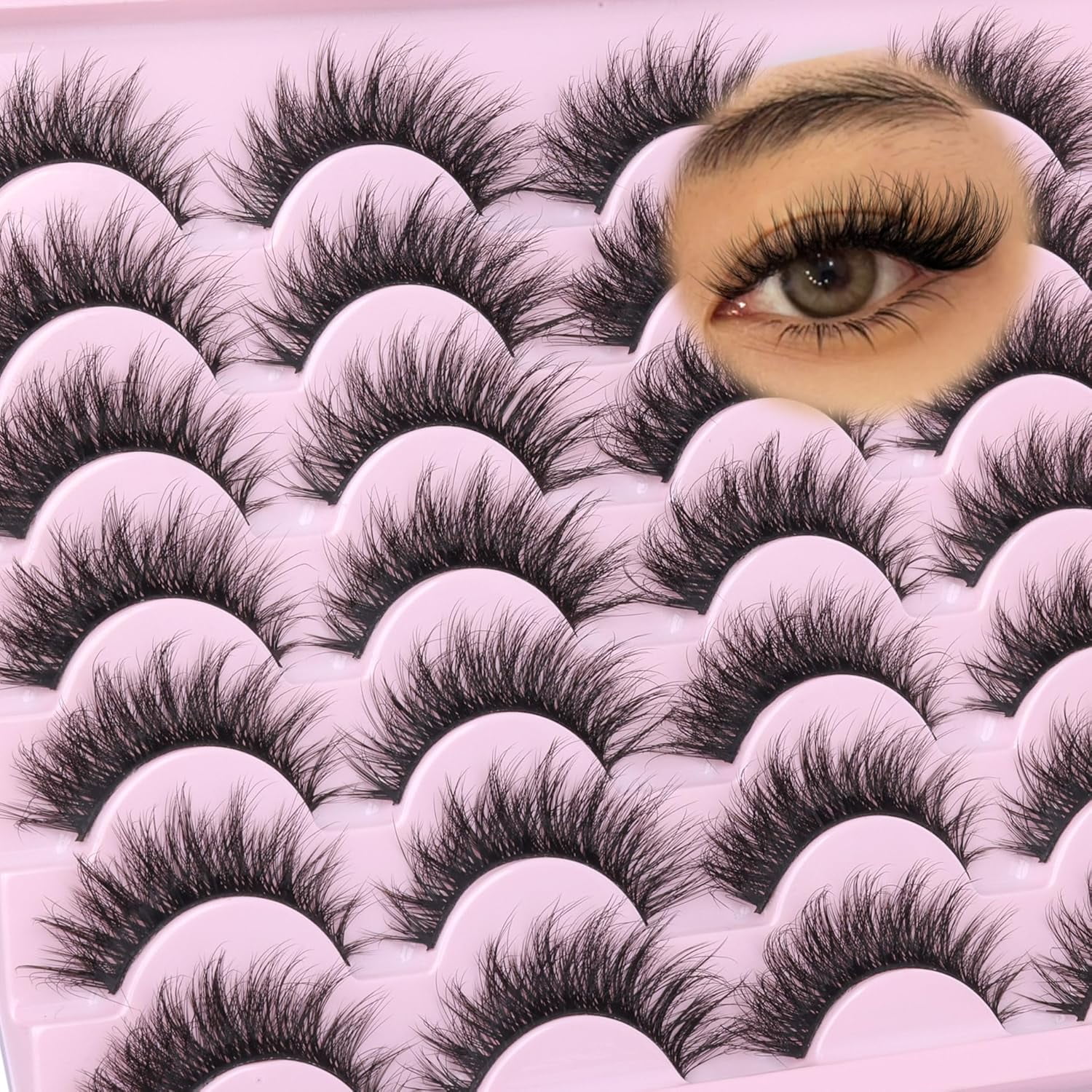 False Eyelashes Natural Lashes Cat Eye Wispy Lashes Natural Look C ...