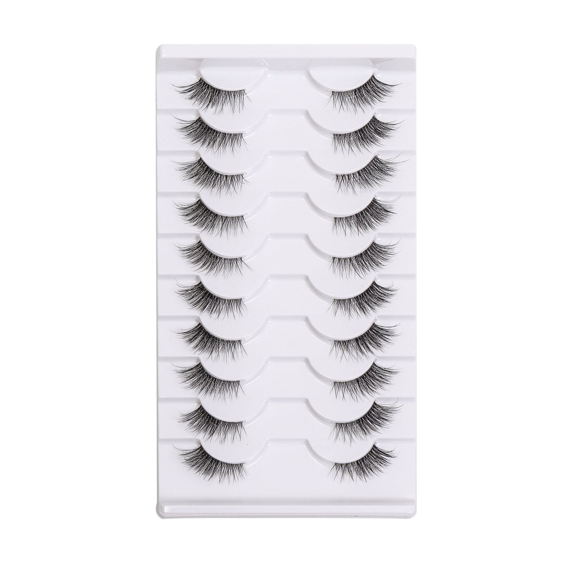 10 Pairs Pack of Short Fluffy Faux Mink Accent Eye Corner Lashes, Cat ...