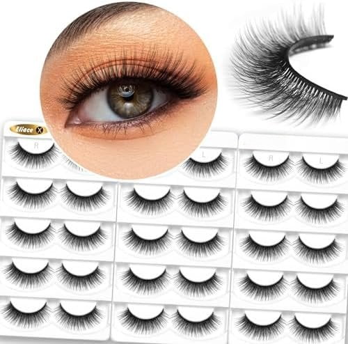 False Eyelashes look Eye Lashes Wispy Strips,15 Pairs, Lashes Volume ...