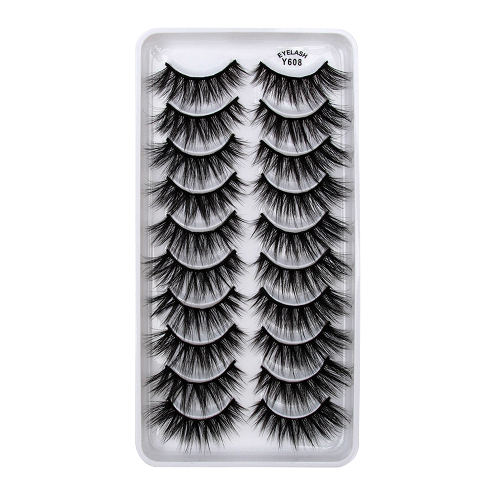 False Eyelashess Lashes Pack 10 Pairs 8D Dramatic Eyelashes Wispy Cat ...
