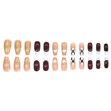 Fofosbeauty 24pcs Press on False Nails Tips, Coffin Fake Acrylic Nails ...