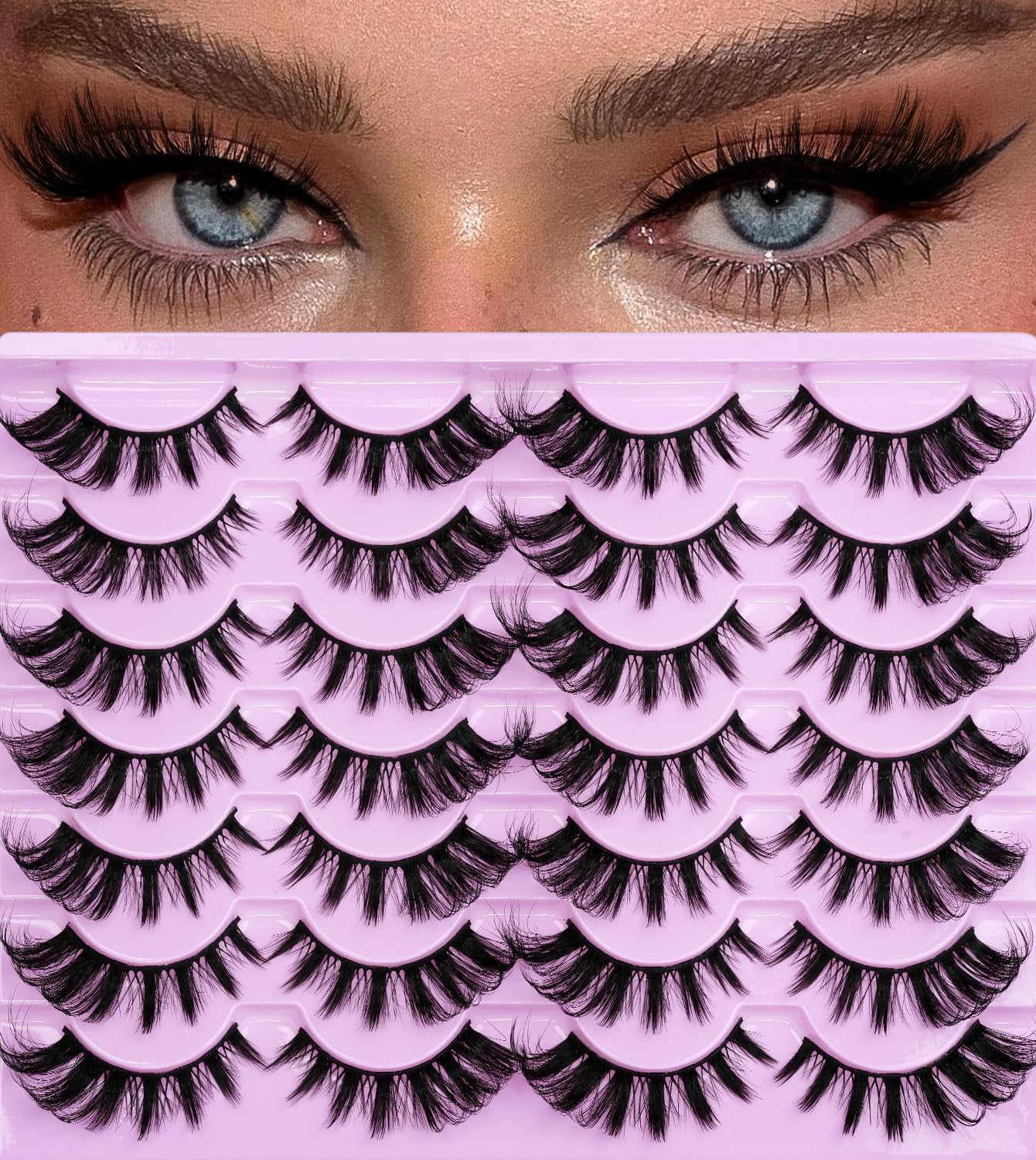 False Lashes Natural Look Eyelashes 8mm Short No Make up False ...