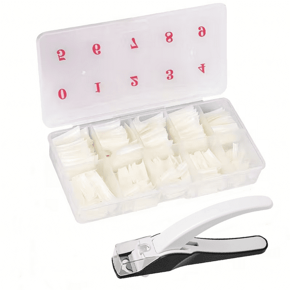False Nail Clippers, Fake Nails Set,Transparent French Style Natural ...