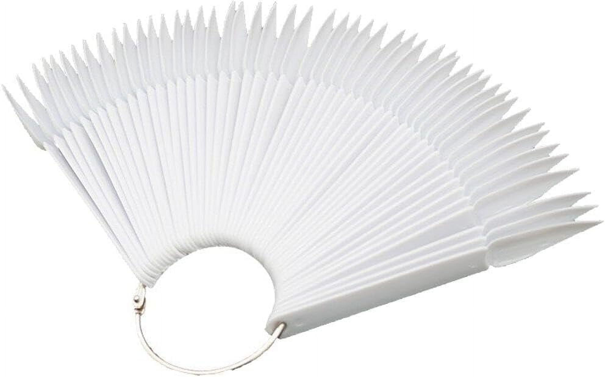 False Nail Sample Sticks with Metal Display Ring Fan-shaped Nail Polish ...
