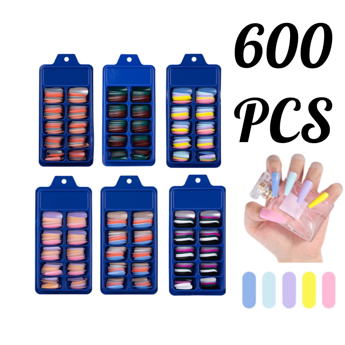 False Nails Set Artificial Nails Long Coffin Fake Nails Set Acrylic ...