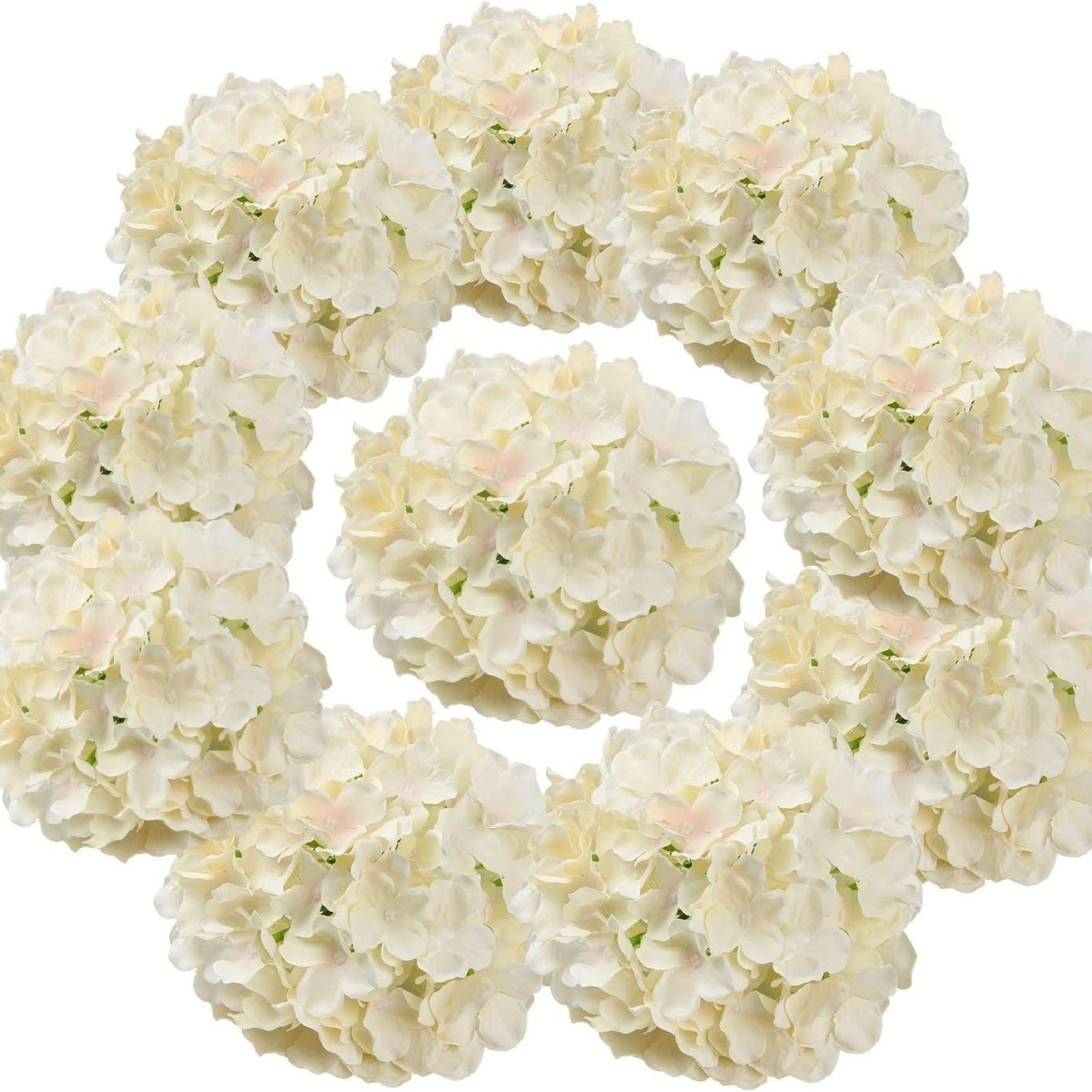Simulation Silk Hydrangea Flower Head Color Of Beige , Hydrangea Heads ...