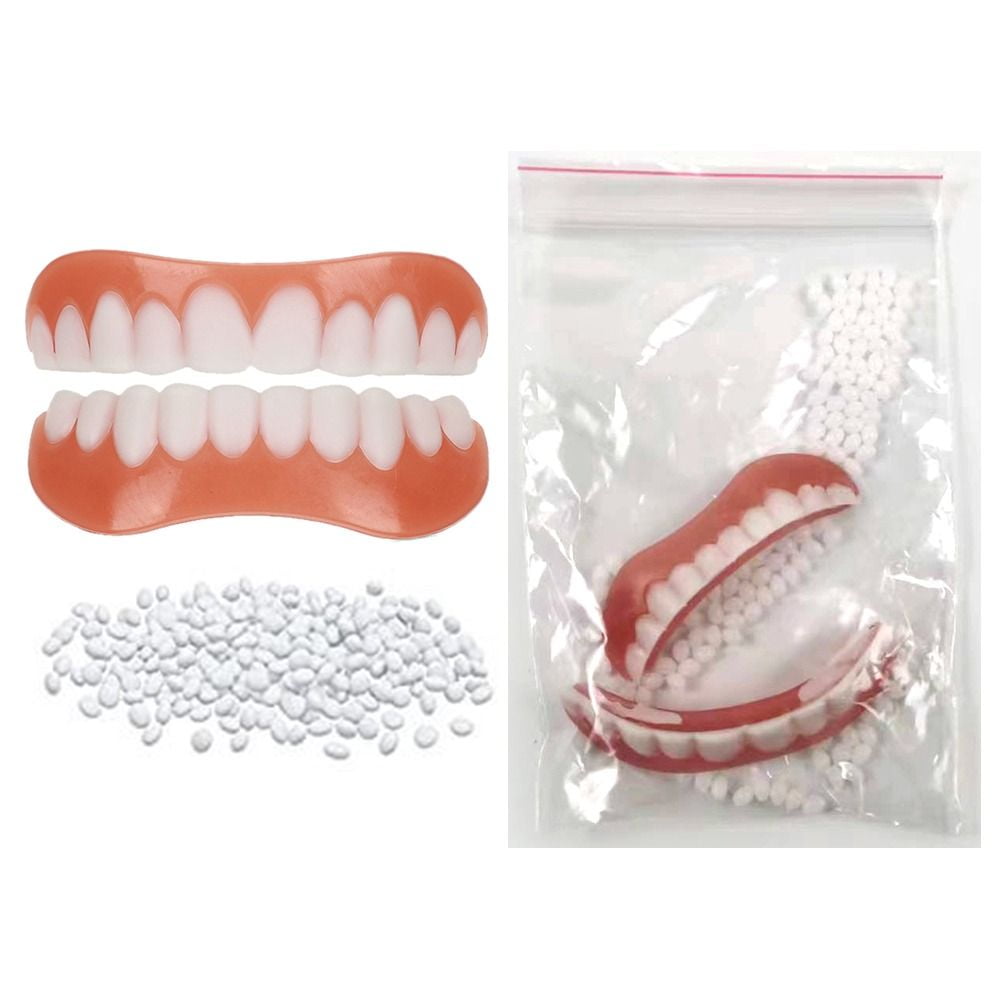 False Teeth Silicone Upper Lower Veneers Teeth Braces Dentures Paste ...