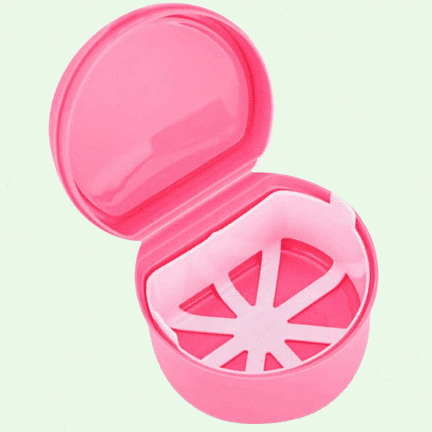 False Tooth Retainer Case Denture Box, Pink Leakproof Storage Container ...