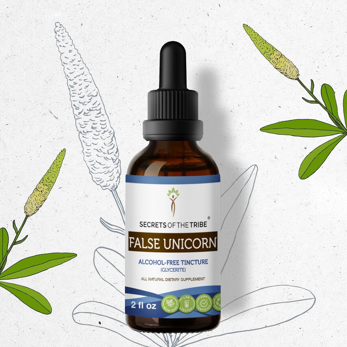 Secrets Of The Tribe False Unicorn Tincture Dietary Supplement, Natural ...