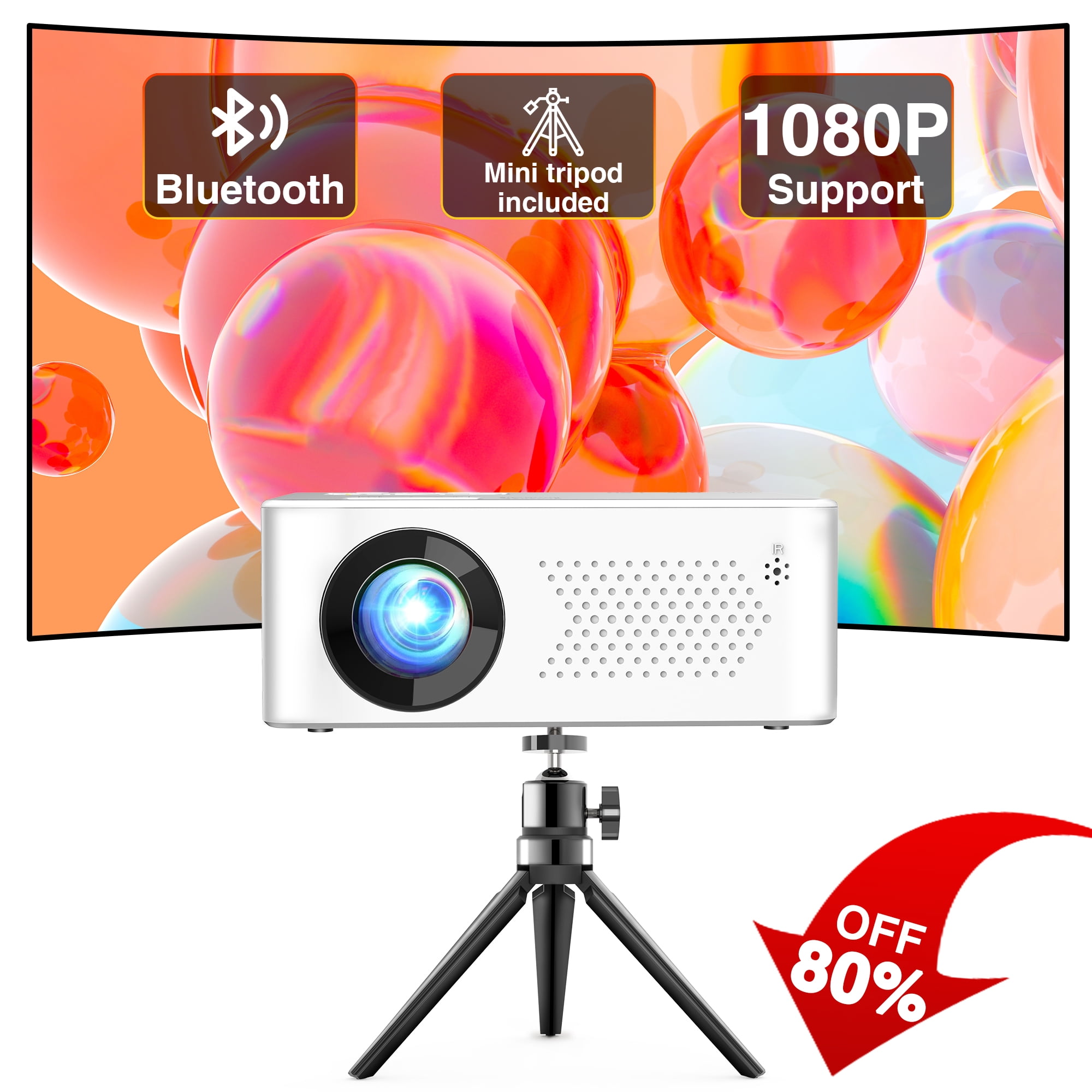 "Faltopu Mini Bluetooth Projector, 9500LM, Full HD 1080P, Portable with ...