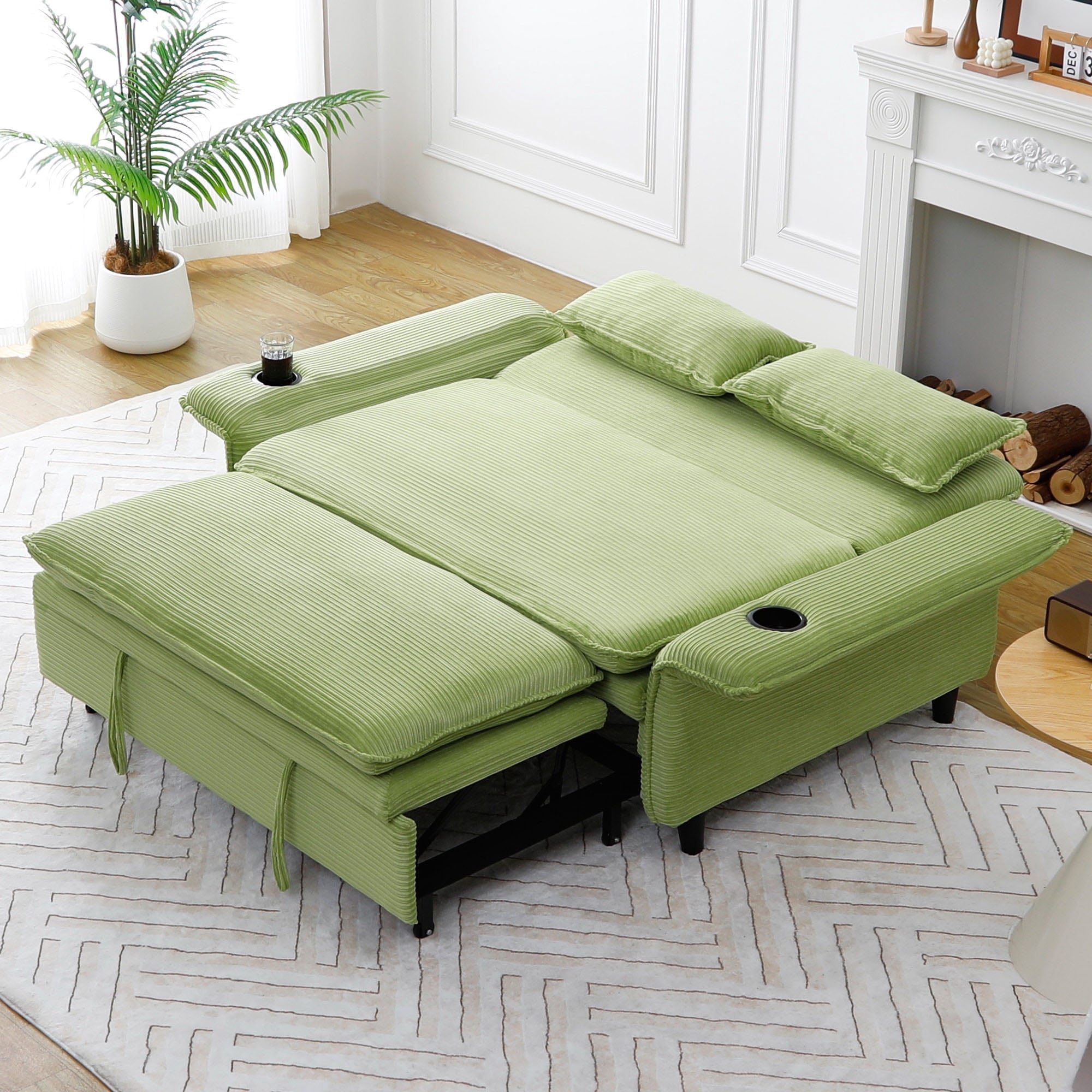 Falvinoryn 65.74" Pull Out Sofa Bed, Convertible Sofa Bed with 2 ...