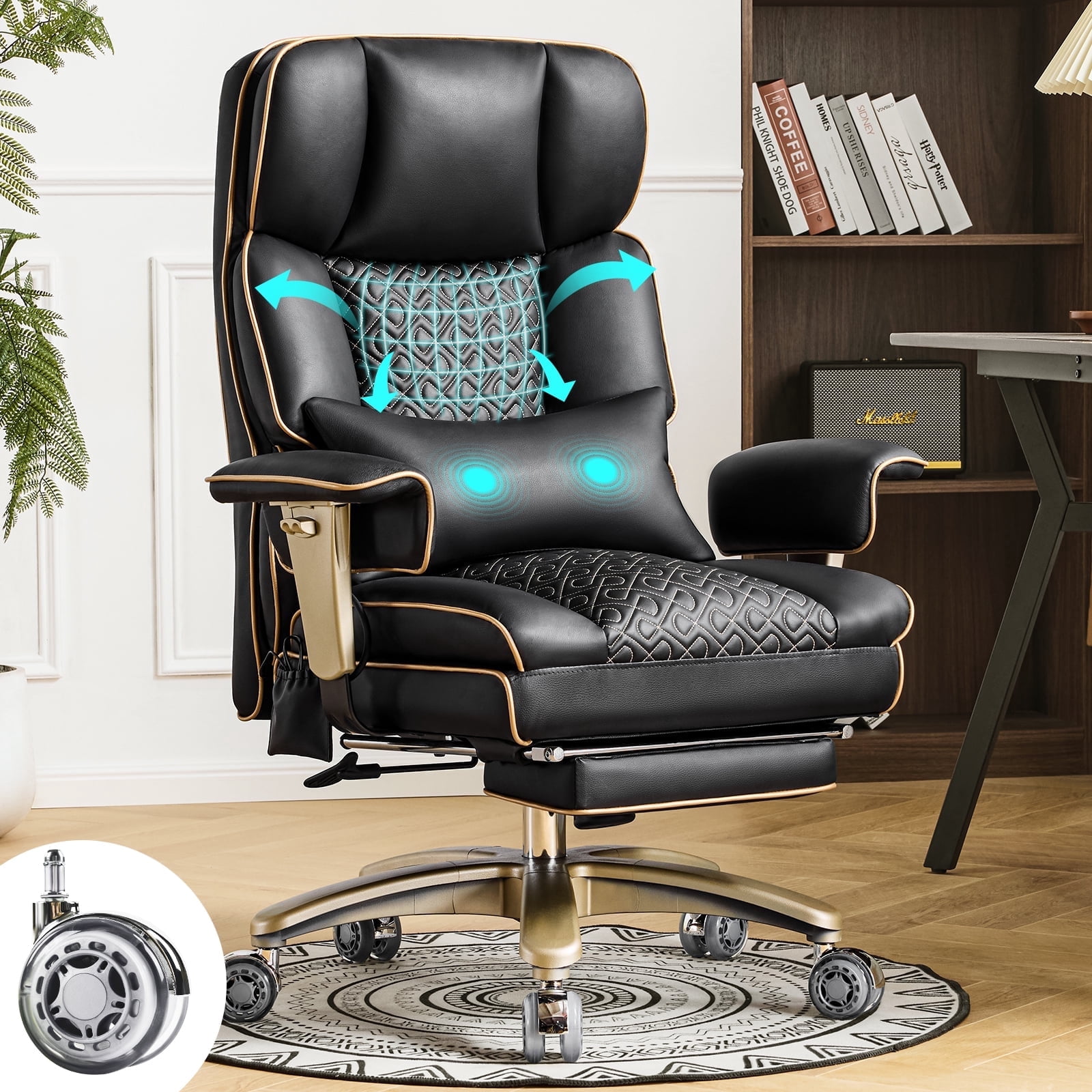 Falvinoryn Big and Tall Office Chair, Heavy-Duty Executive Office ...