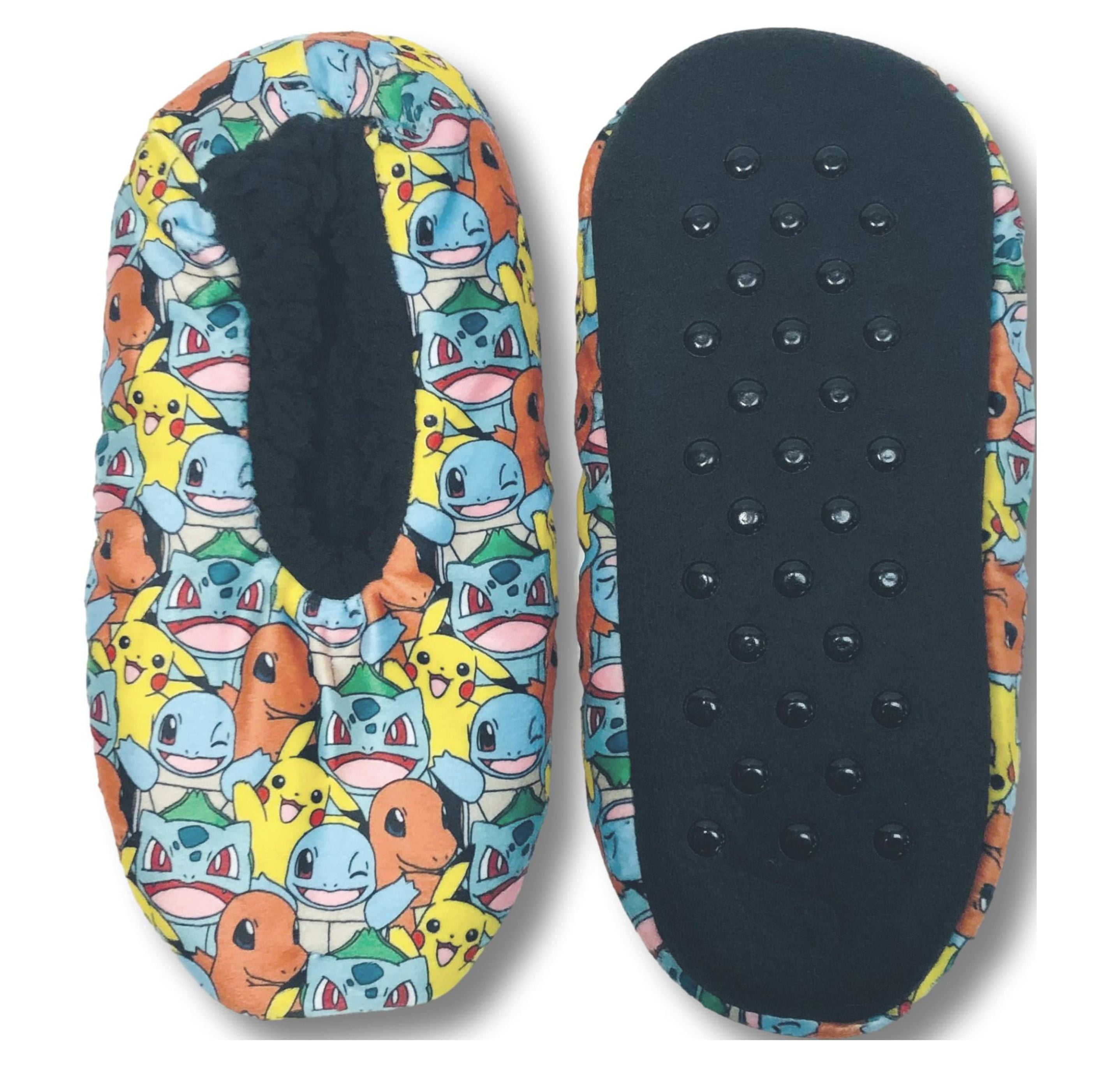 Pokemon Pikachu Character House Shoes: Comfy Fuzzy Slipper Socks for ...