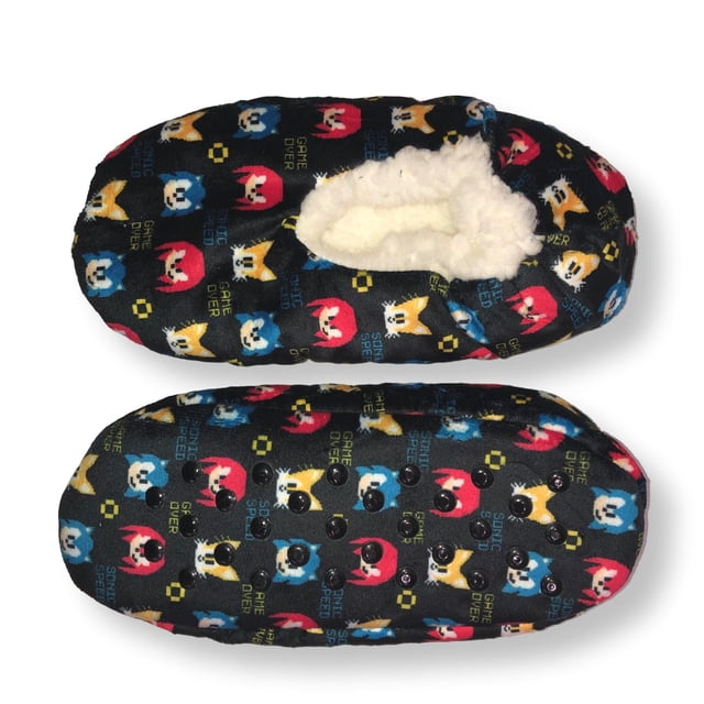Fam Together Sonic Boys Slippers Sonic the Hedgehog Kids Fuzzy House ...