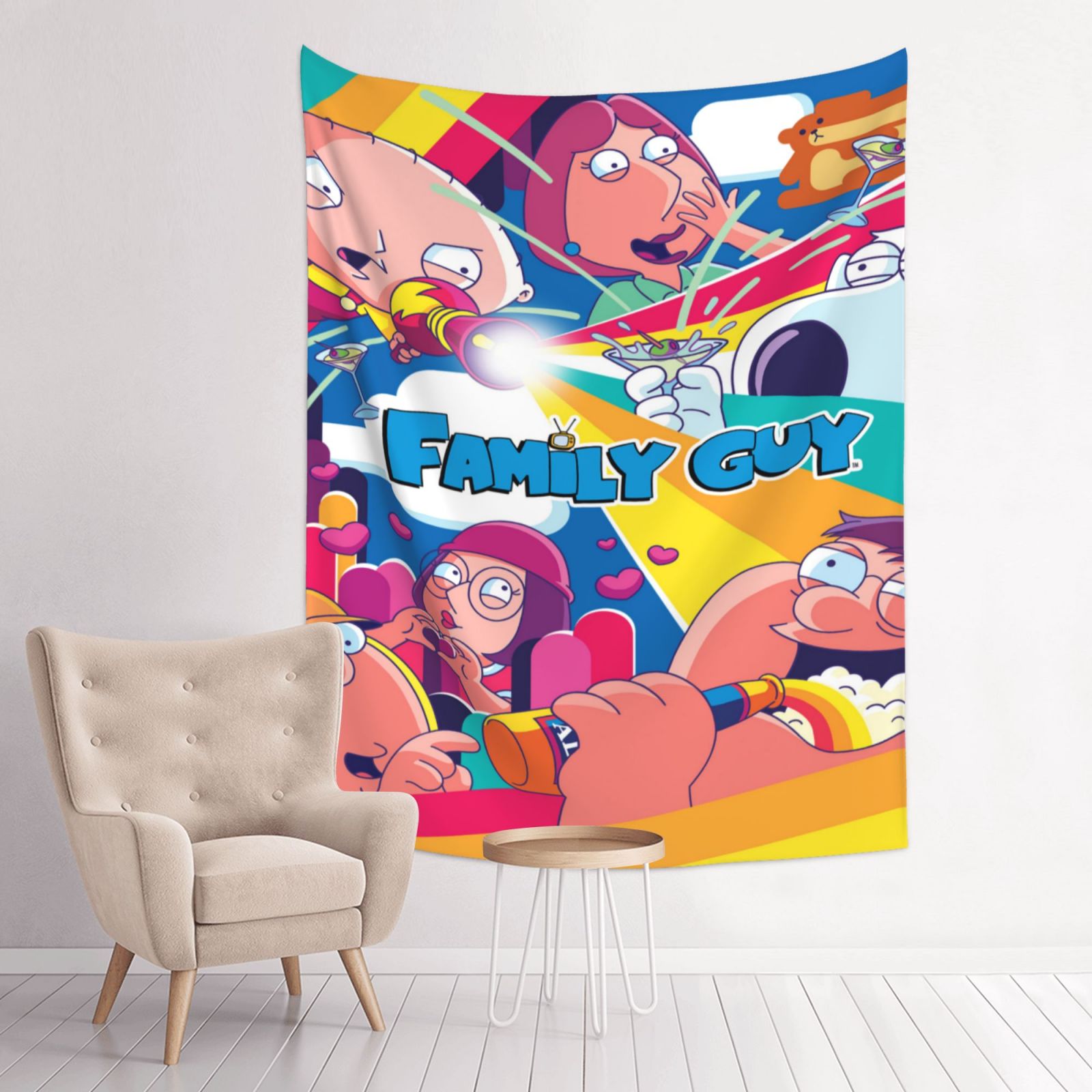 Fam-ily Guy Tapestry Kawaii Tapestry Room Decor Aesthetic Cute Room ...