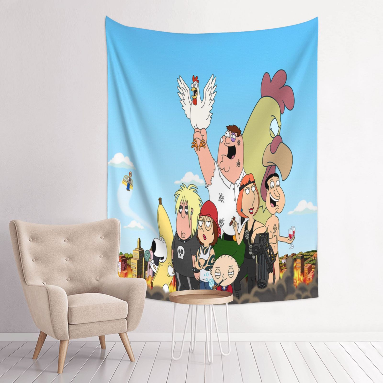 Fam-ily Guy Tapestry Kawaii Tapestry Room Decor Aesthetic Cute Room ...