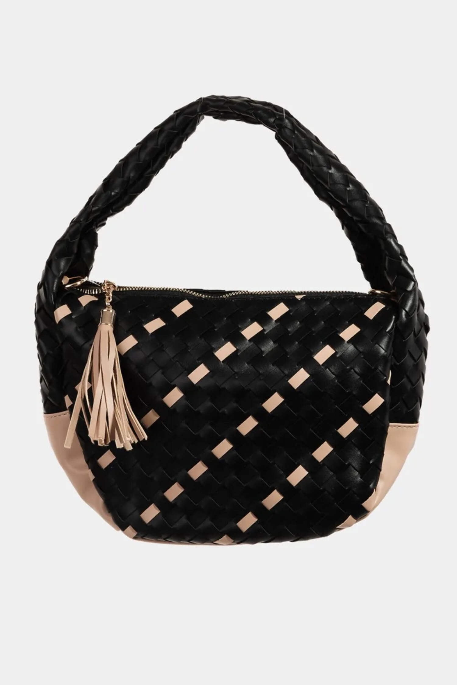 Fame Tassel Detail Weave Semi Circle Bag - Walmart.com
