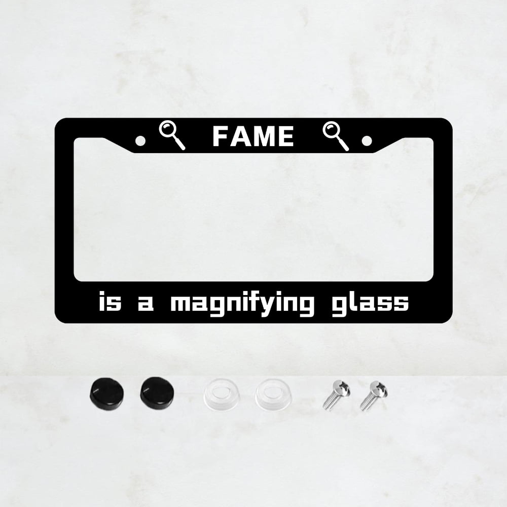 Fame is a magnifying glass license plate frame,Black license plate ...